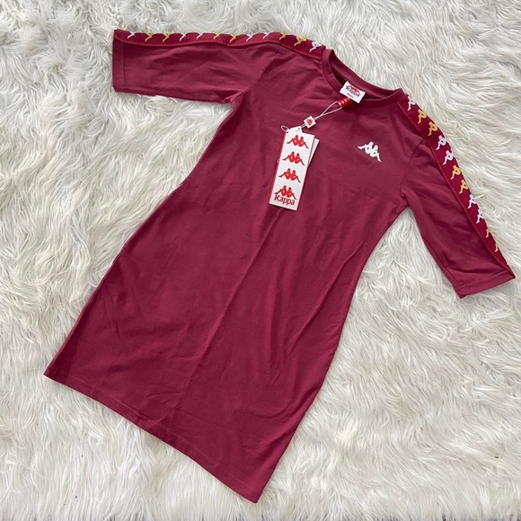 Kappa | Dresses | Kappa 222 Banda Mora Bodycon Half Sleeve Burgundy ...